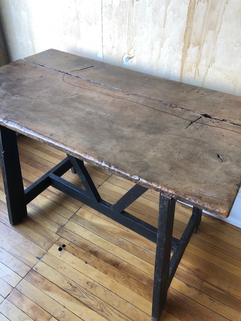 (SOLD) Italian Antique Trestle Table