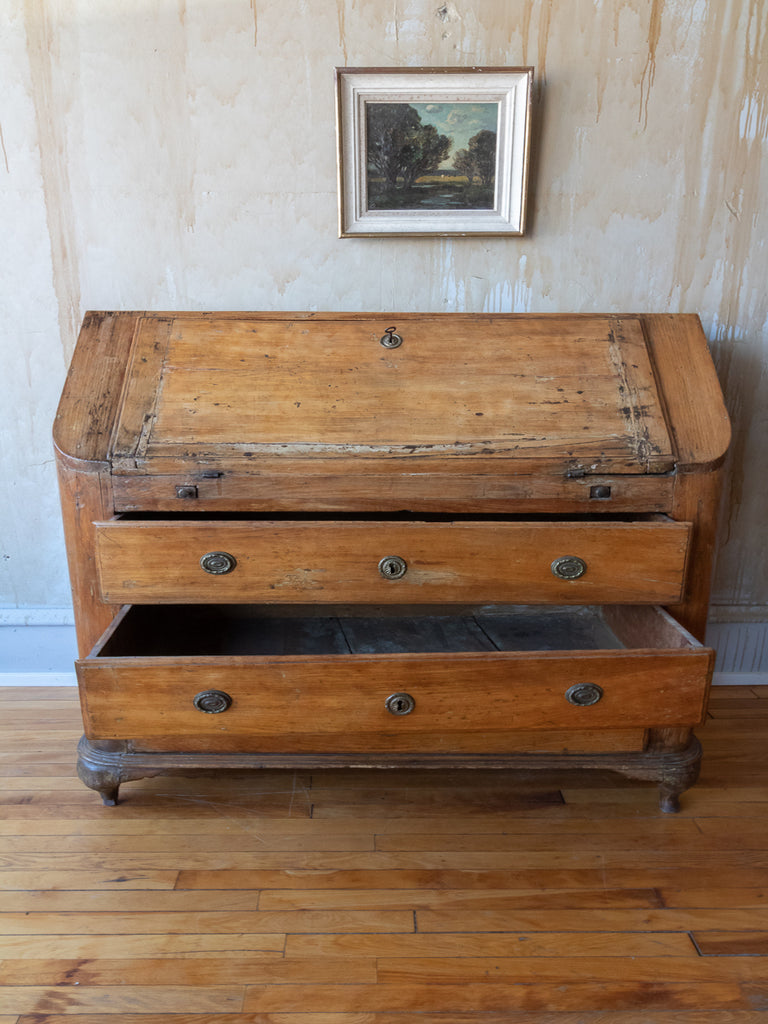 (SOLD) Italian Antique Drop Front Desk - Mercato Antiques