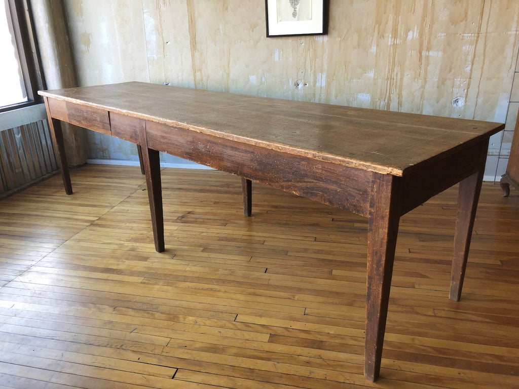 (SOLD) Long Tuscan Antique Dining Table- Seats 10