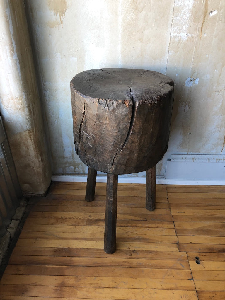 (SOLD)Rustic Tuscan Tree Trunk Butcher Block