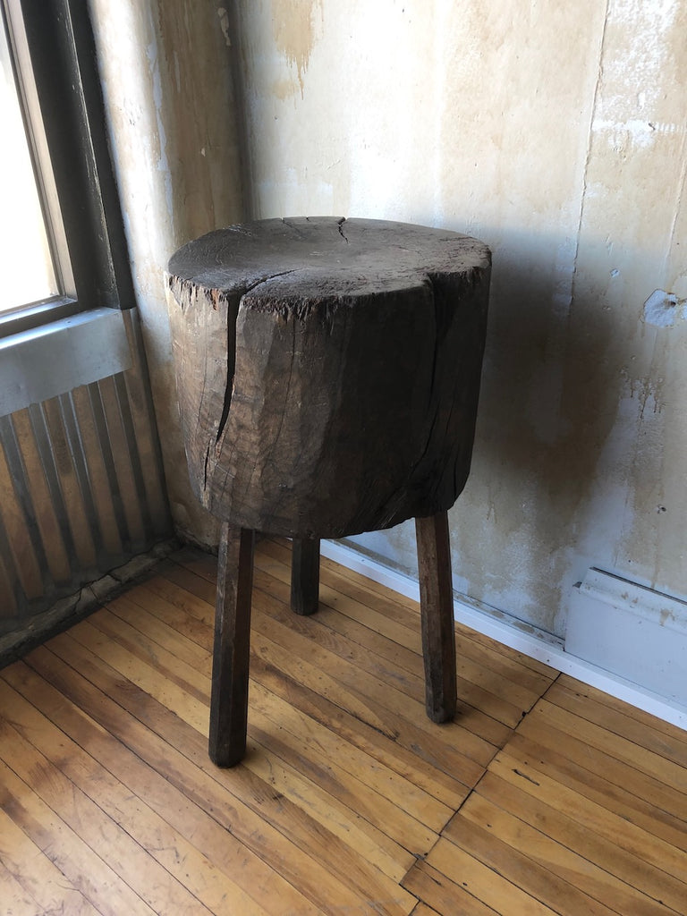 (SOLD)Rustic Tuscan Tree Trunk Butcher Block