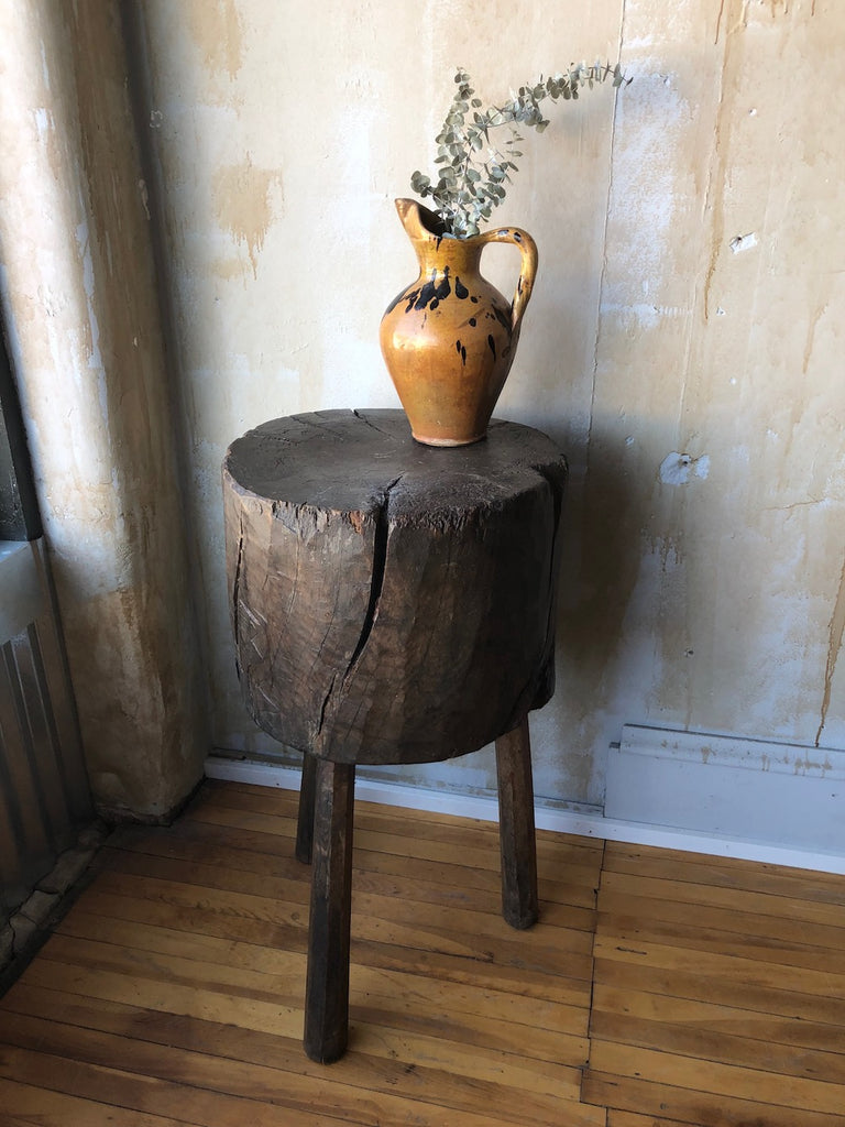 (SOLD)Rustic Tuscan Tree Trunk Butcher Block